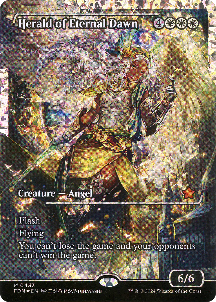 Herald of Eternal Dawn (FDN-433) - Foundations: (borderless, Showcase)